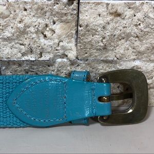 Vintage | Accessories | Vintage Belt S Leather Turquoise Waist Cotton ...